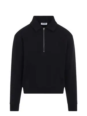 JIL SANDER Half Zip Sweatshirt - Blue
