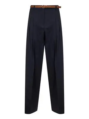 Max Mara Stretch Wool Canvas Trousers - Multicolor