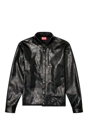 DIESEL® S-simply-qmbu Faux-leather Shirt - Multicolor