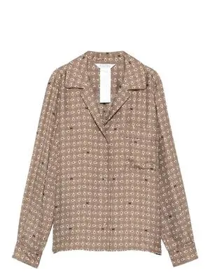 Max Mara Printed Silk Shirt - Brown