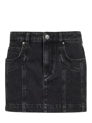 Isabel Marant Étoile Marant Black Faded Denim Juana Mini Skirt - Multicolor