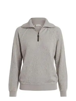 Brunello Cucinelli BRUNELLO CUCINELLI Wool Quarter Zip Cardigan Sweatshirt Multicolor