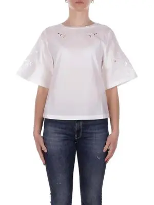 Max Mara Targa Blouse In Cotton Poplin - White