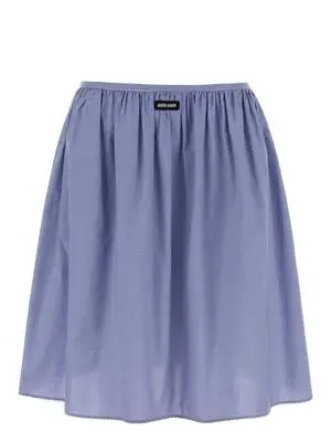 Miu Miu Embroidered Cotton Skirt - Multicolor