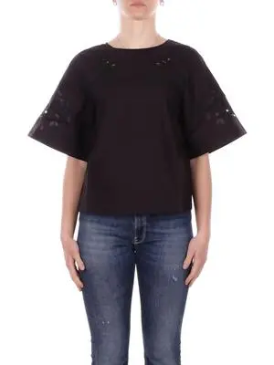 Max Mara Targa Blouse In Cotton Poplin - Black