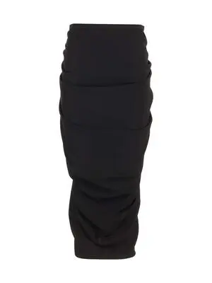 Dries Van Noten Wool Jersey Midi Skirt - Black