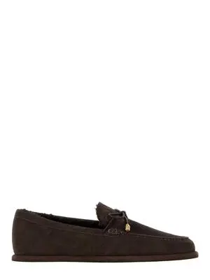 TOD'S Dark Suede Loafers - Brown