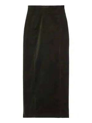 JIL SANDER High-waisted Velvet Maxi Skirt - Gray
