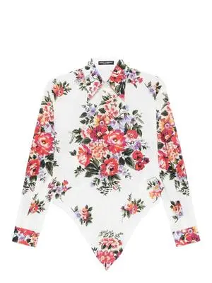 Dolce & Gabbana Long-sleeved Floral Shirt - White