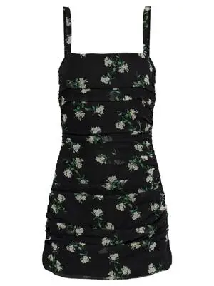 Dolce & Gabbana Floral Print Ruffled Dress - Black