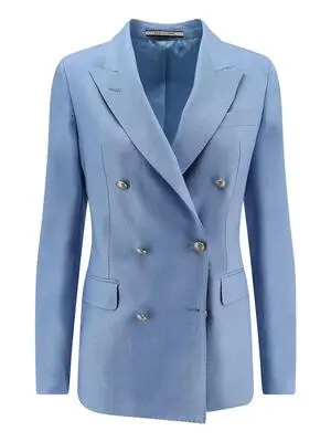 Tagliatore TAGLIATORE Parigi Double-Breasted Linen Blazer Multicolor