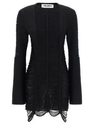 Attico Fringed Mini Dress - Black