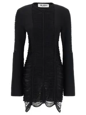 Attico Fringed Mini Dress - Black