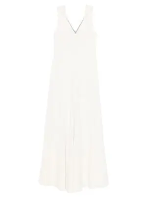 Brunello Cucinelli Sleeveless A-line Floor-length Dress - Cream