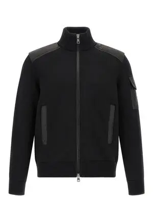 Moncler The 'padded Wool Zip-up' Cardigan - Black