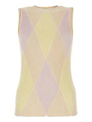 Burberry Embroidered Cotton Blend Top - Multicolor