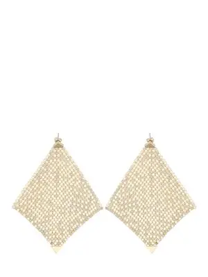 Rabanne Pixel Chainmail Earrings - Gold