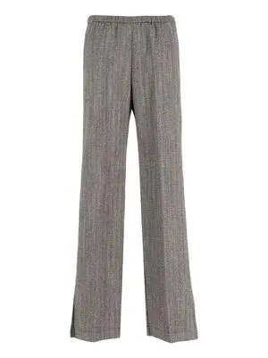 FORTE_FORTE FORTE FORTE Jaspe Chevron Trousers Black