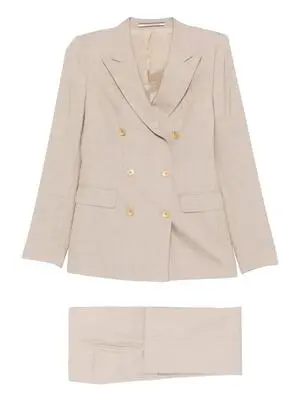 Tagliatore Parigi Double-breasted Wool Blend Suit - Multicolor