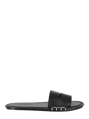 JW Anderson Calf Leather Slip-on Flat Sandals - Black