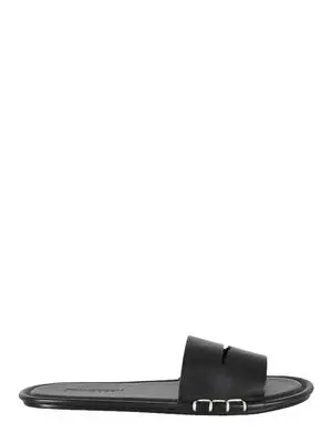 JW Anderson Calf Leather Slip-on Flat Sandals - Black