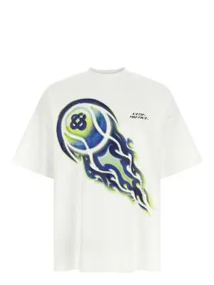 Casablanca Flaming Tennis Ball' T-shirt - White