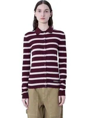 MONCLER MONCLER Striped Ribbed Knit Cardigan