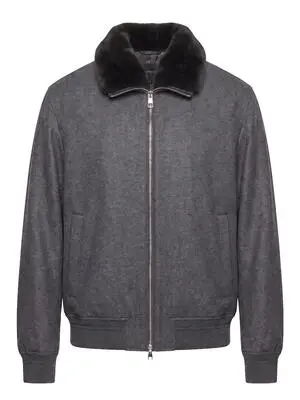 MONTECORE Fur Collar Bomber Jacket - Multicolor