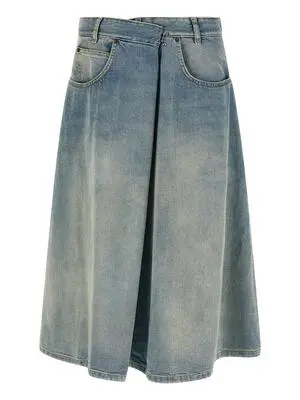 MAISON MARGIELA Denim Wrap Midi Skirt - Blue