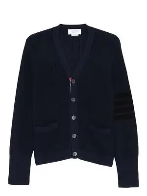 Thom Browne Cotton V-neck Cardigan - Blue