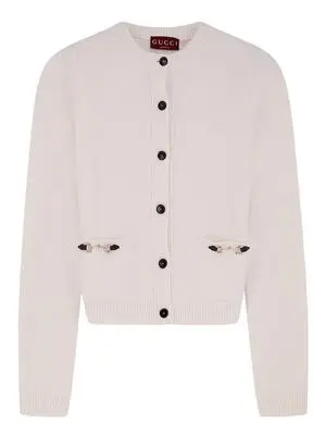 Gucci Wool And Cashmere Cardigan With Metal Horsebit - Multicolor