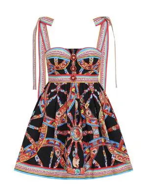 Dolce & Gabbana Popeline Carretto Mini Dress - Multicolor