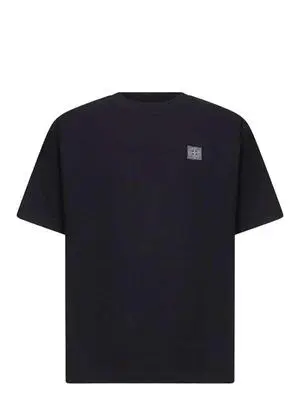 Stone Island T-shirt With Logo Patch - Black