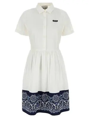 Miu Miu Cotton Blend Shirt Dress - White