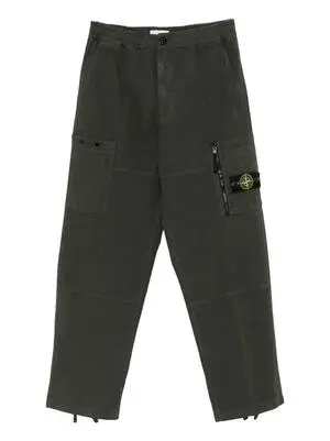 Stone Island Pantaloni Cargo Con Patch Logo - Gray