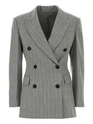 BRUNELLO CUCINELLI Brunello Cucinelli Women Embroidered Stretch Wool Blend Blazer