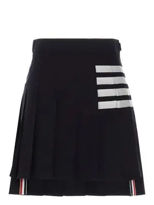 Thom Browne 4 Bar Pleated Wool Skirt - Blue