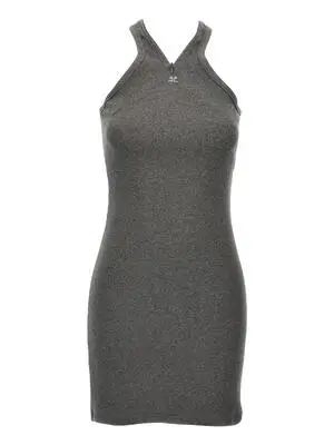 COURREGES Ribbed Mini Dress - Gray