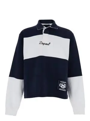 Dsquared2 Long-sleeve T-shirt With Patch Logo On The Front In Cotton For - Multicolor