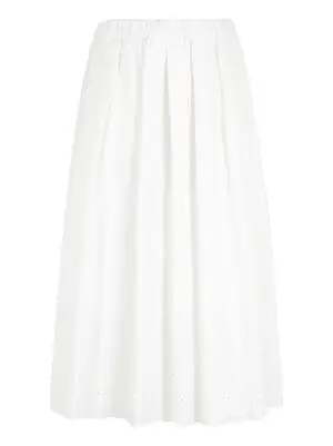 Max Mara Poplin Midi Skirt - White