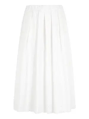 Max Mara Poplin Midi Skirt - White