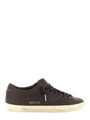 GOLDEN GOOSE Super-star Leather Sneakers - Brown