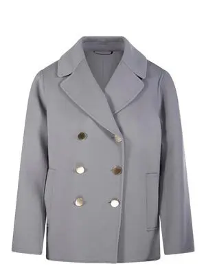 Max Mara Grey Coats Double Breasted & Peacoats - Gray