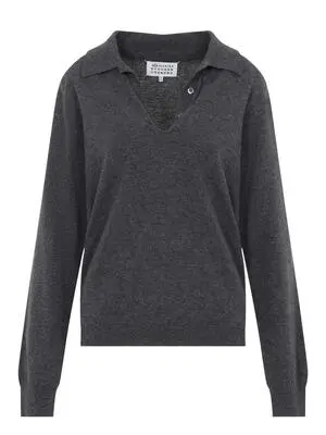 MAISON MARGIELA Twist Lambswool Polo - Gray