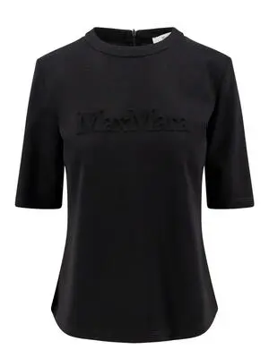 Max Mara MAX MARA Peter Wool T-Shirt With Embossed Frontal Logo Multicolor