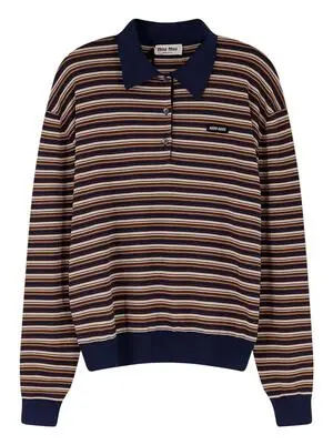 Miu Miu Miu Miu Women Virgin Wool Polo Shirt Multicolor
