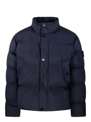 Stone Island STONE ISLAND Button-Up Quilted Jacket Blue