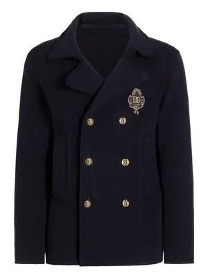 Dolce & Gabbana Virgin Wool Blazer With Iconic Crest - Multicolor