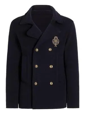 Dolce & Gabbana Virgin Wool Blazer With Iconic Crest - Multicolor
