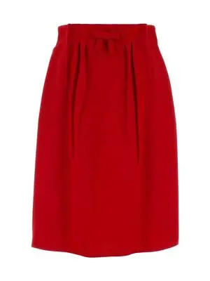 Prada Virgin Wool Skirt - Red